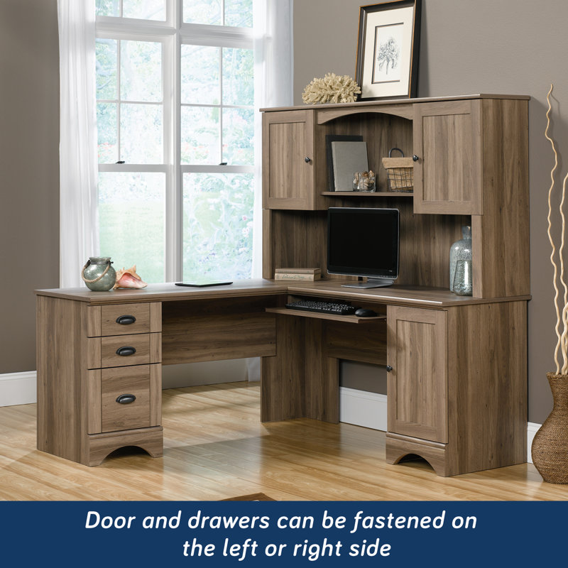 Sauder Harbour View Corner Hutch Desk Ste Reviews Wayfair Canada